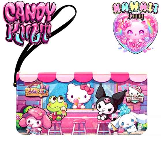 Kitty Ice Cream Shop Kawaii Candy Long Line Wallet | Candy Kult
