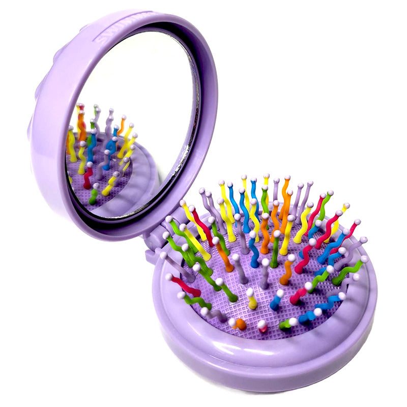 Purple Cake Compact Mirror With Pop Out Brush