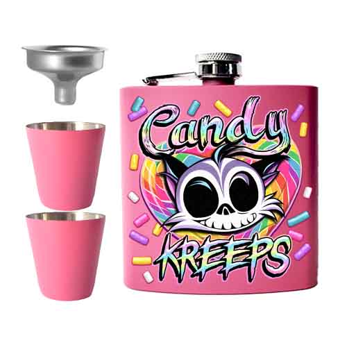 Candy Kreeps Pink Candy Kult Hip Flask Set