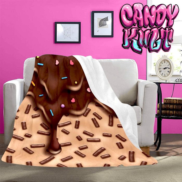 Chocolate Sprinkles Please Candy Kult Micro Fleece Blanket | Candy Kult